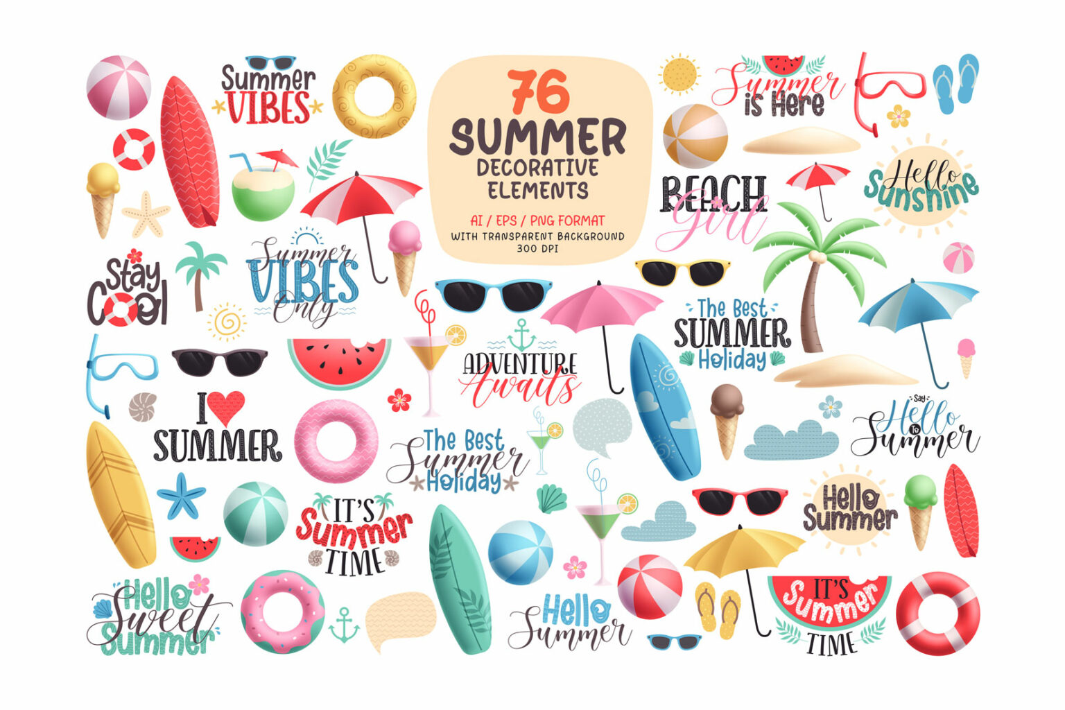 Summer Beach Animals Illustration Bundle - MasterBundles
