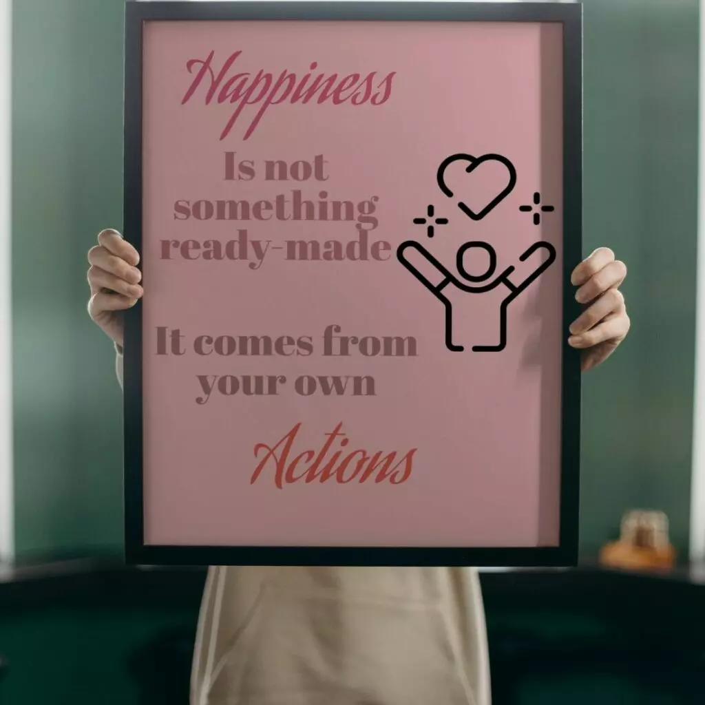 Happiness in Action: Motivational Inspirational Quote Poster