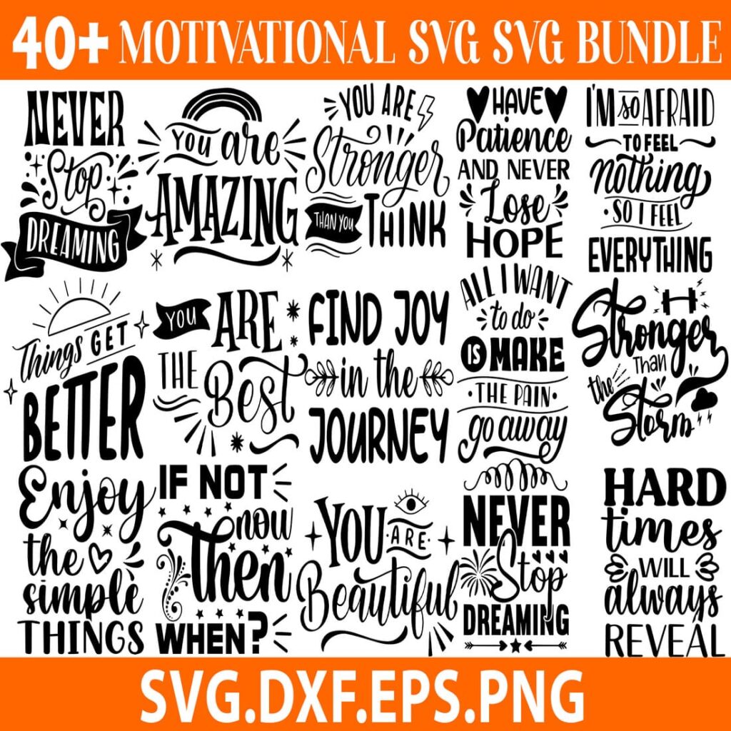 Motivational Quotes SVG bundle, Inspirational SVG, Positive SVG for ...