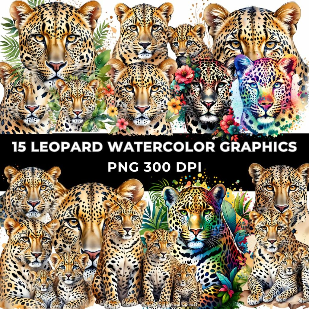 Leopard Watercolor Graphics - MasterBundles