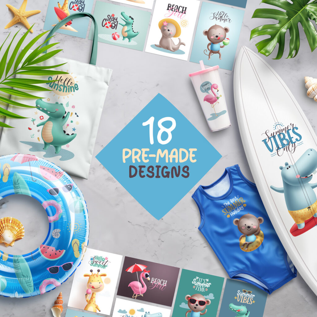 Summer Beach Animals Illustration Bundle - MasterBundles