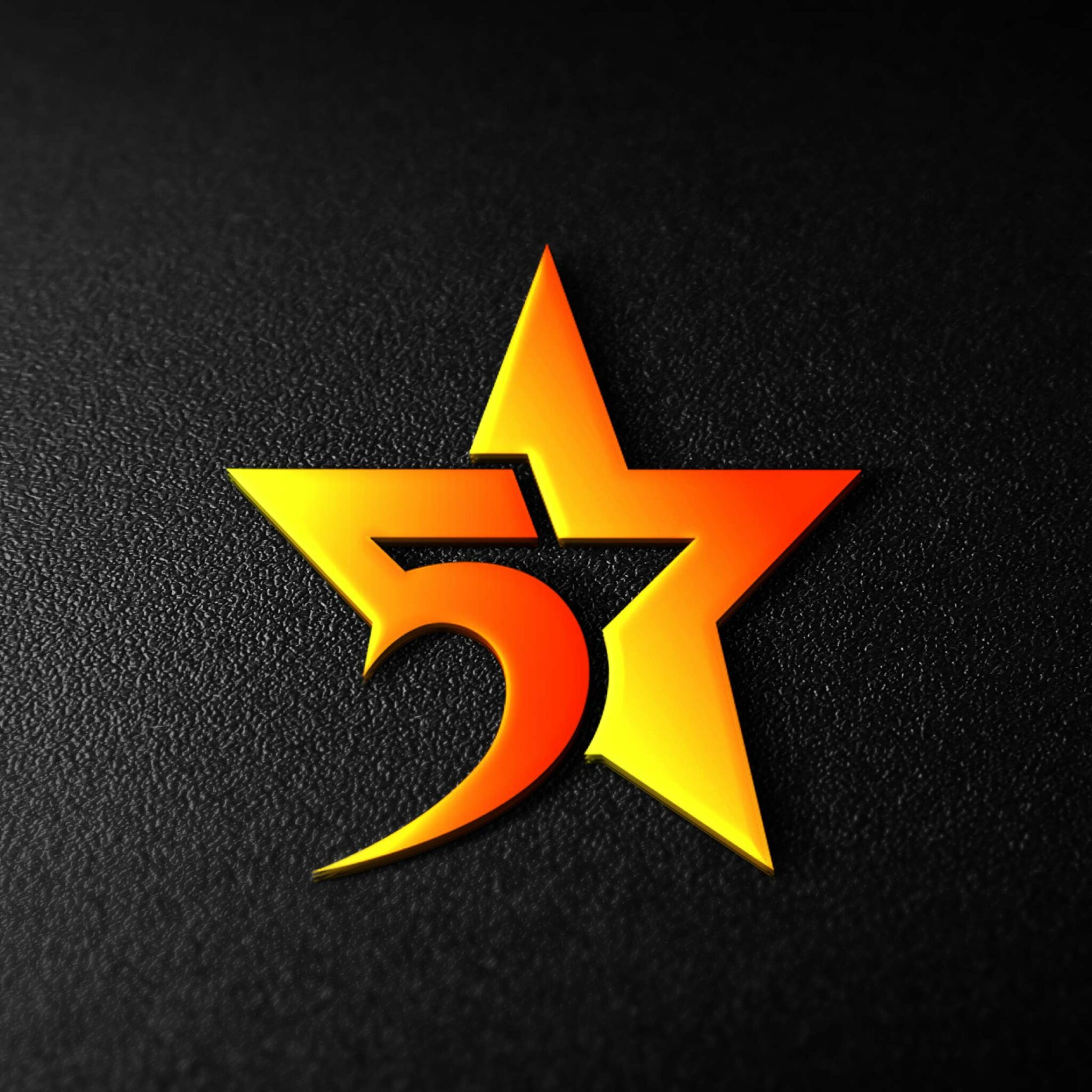 Modern letter 5 star Conceptual shape unique logo - MasterBundles