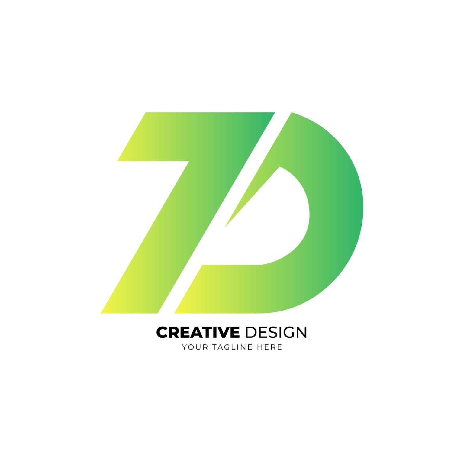 Modern unique shape letter 7D or seven day creative monogram logo ...