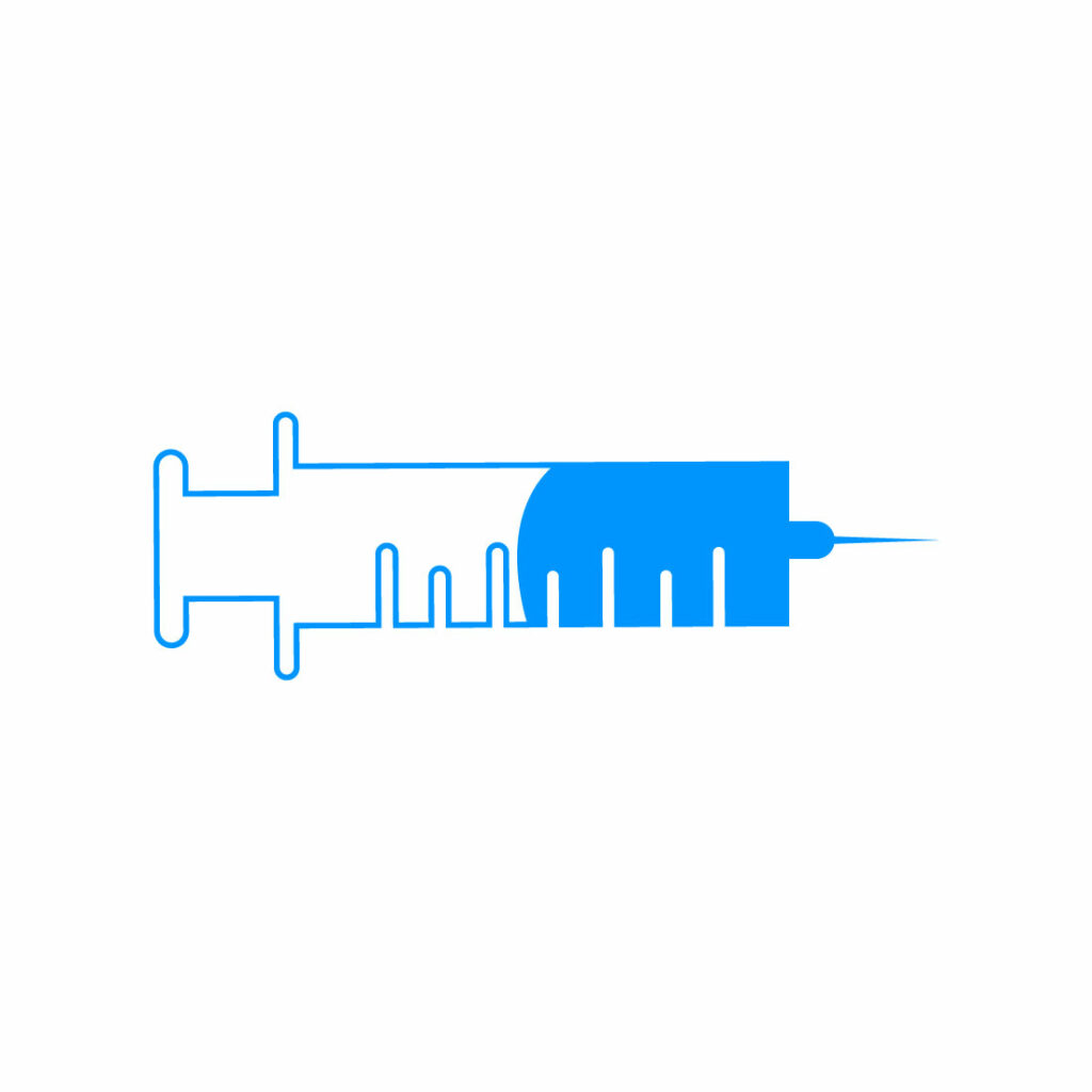 Medical Syringe Injection Logo design Concept, Vector illustration ...