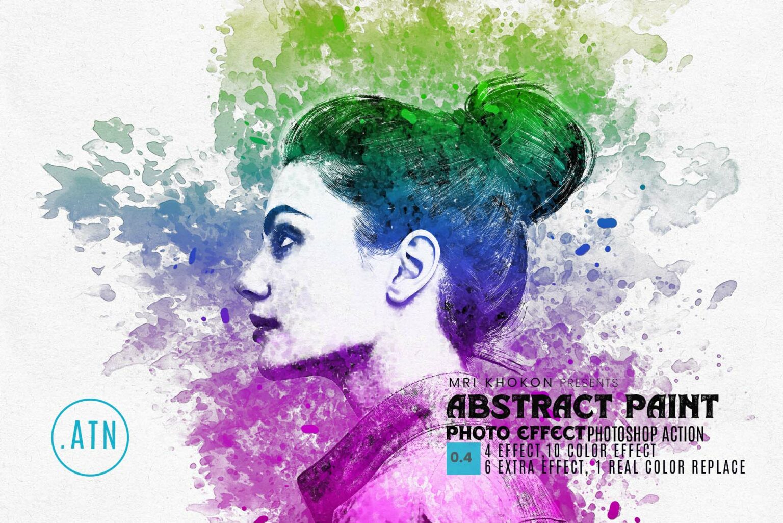 Abstract Paint Photoshop Action - MasterBundles