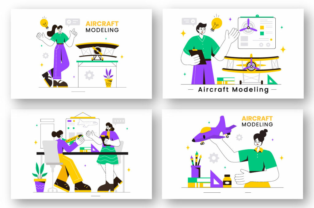 9 Aircraft Modelling and Crafting Illustration - MasterBundles