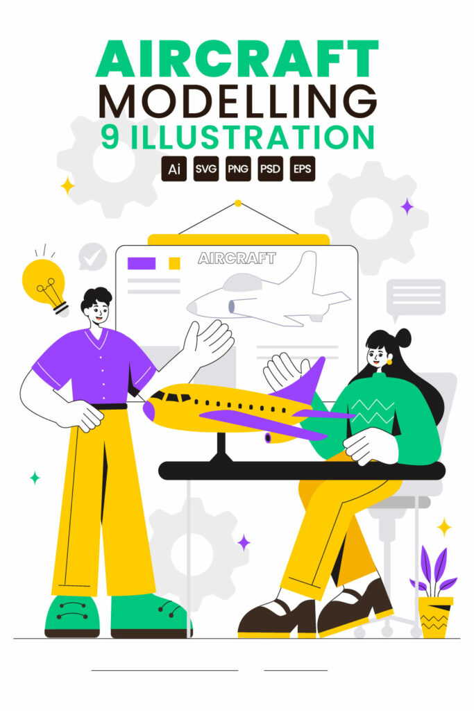 9 Aircraft Modelling and Crafting Illustration - MasterBundles