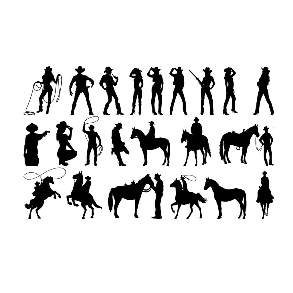 Western Svg, Cowboy Svg, Cowboy Hat Svg, Cowgirl Svg, Cowboy Silhouette ...