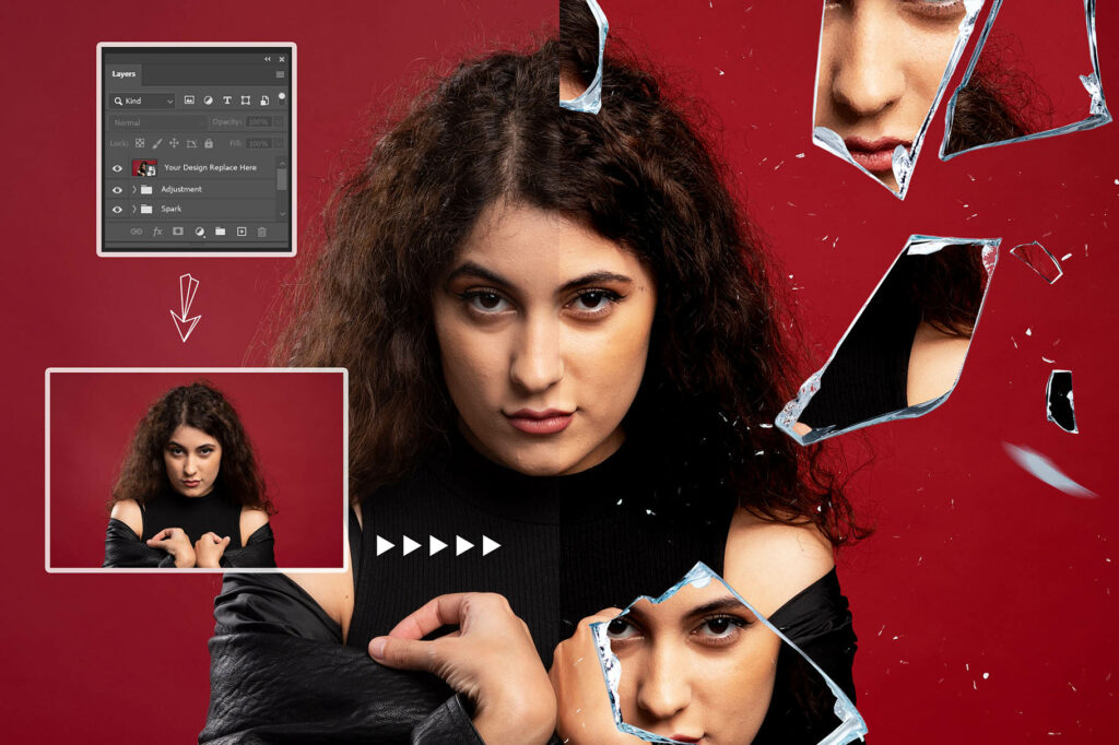 Mirror Broken Glass Photo Effect - MasterBundles