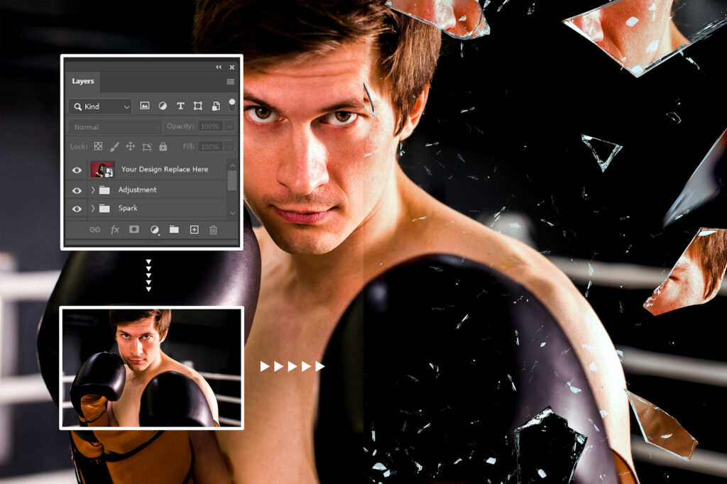 Mirror Broken Glass Photo Effect - MasterBundles