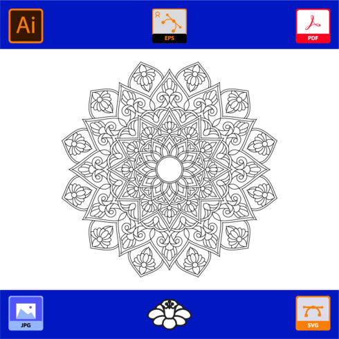 Bundle of 10 Symmetry Mandalas Coloring Book Page - MasterBundles