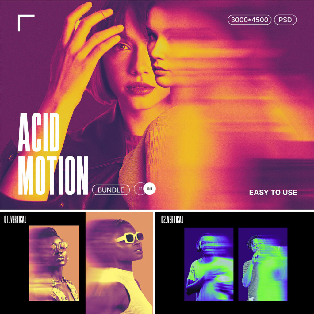 Editable Acid Motion Photo Effect - MasterBundles