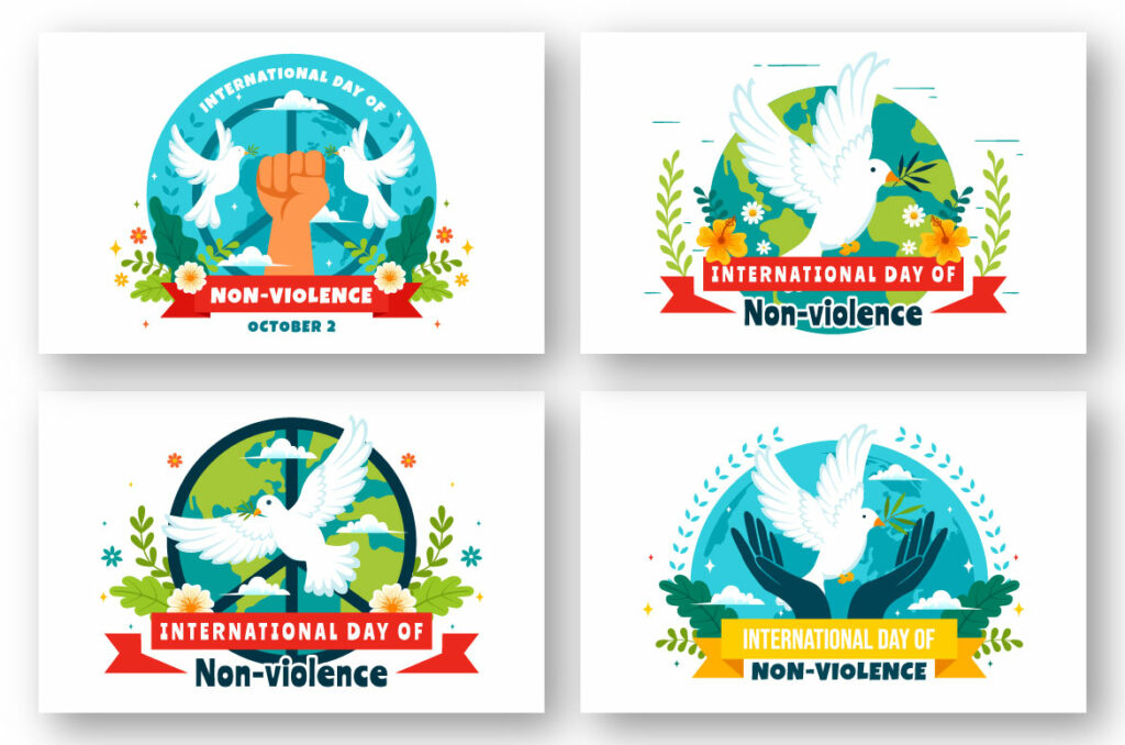 12 International Day of Non-Violence Illustration - MasterBundles