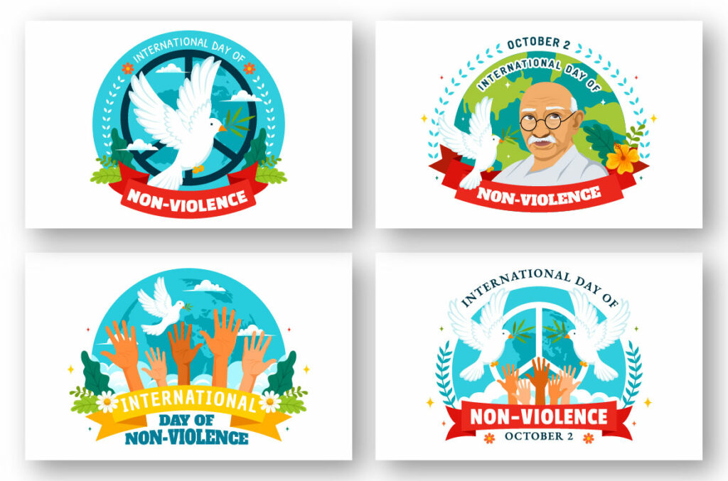12 International Day of Non-Violence Illustration - MasterBundles