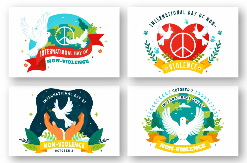12 International Day of Non-Violence Illustration - MasterBundles