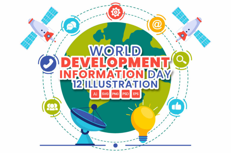 12 World Development Information Day Illustration - MasterBundles