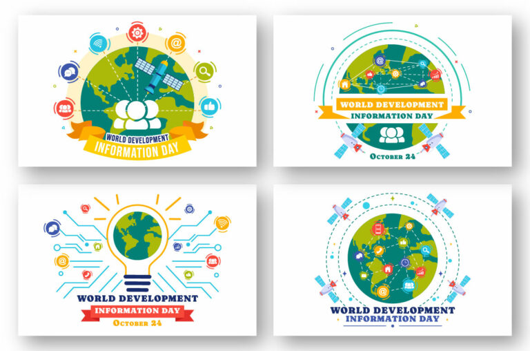12 World Development Information Day Illustration - MasterBundles