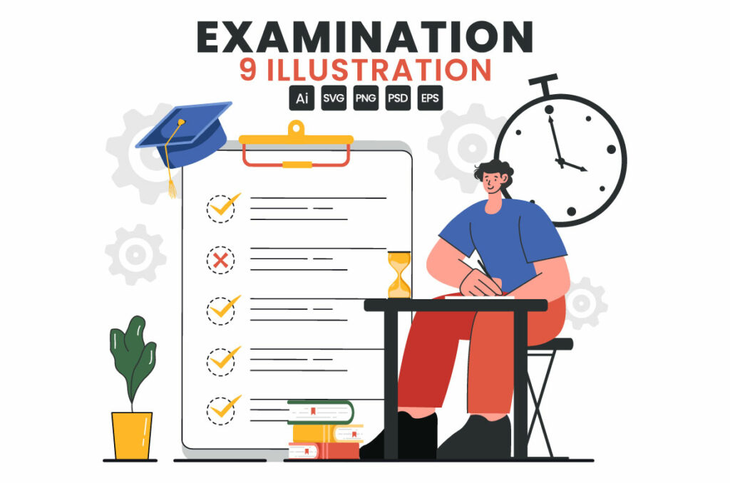 9 Examination Vector Illustration - MasterBundles