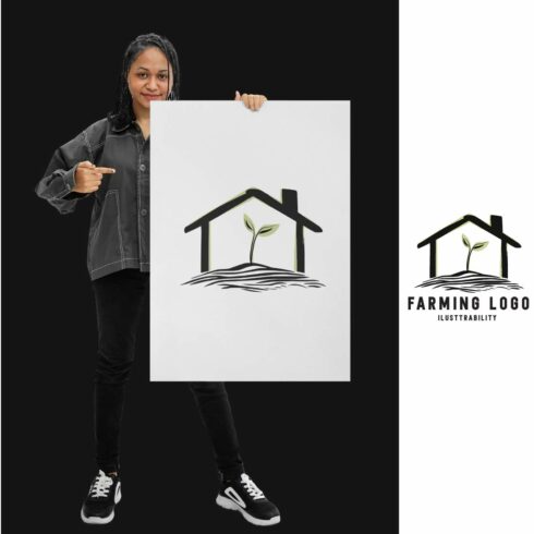 Farming logo with icon design - MasterBundles
