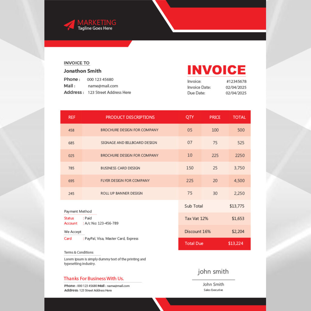 Modern Invoice Design – MasterBundles