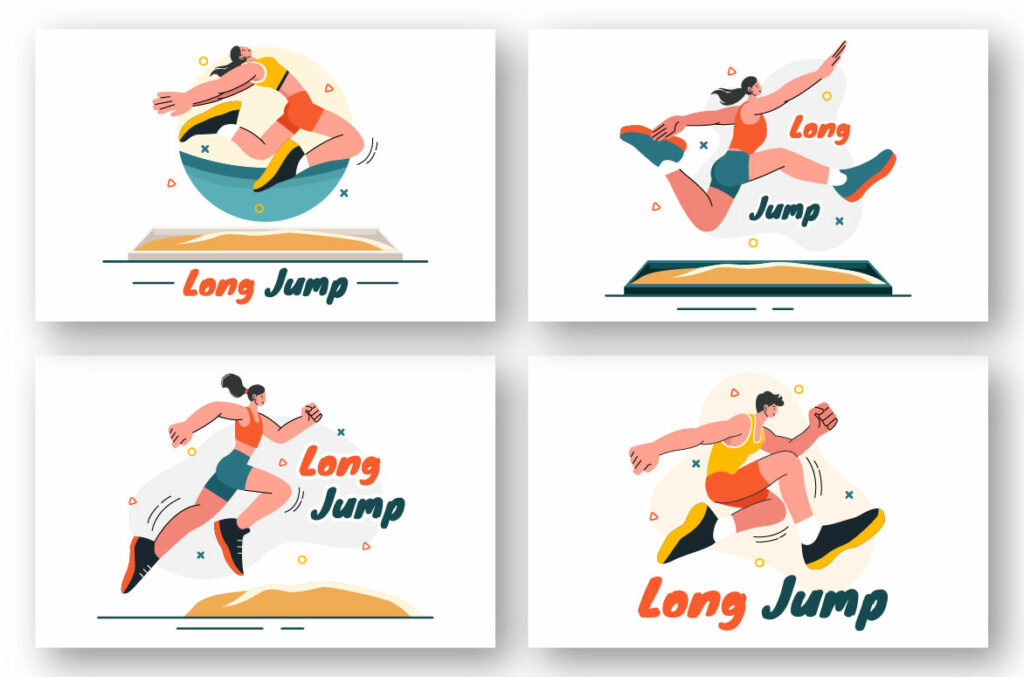 9 Long Jump Sport Illustration - MasterBundles