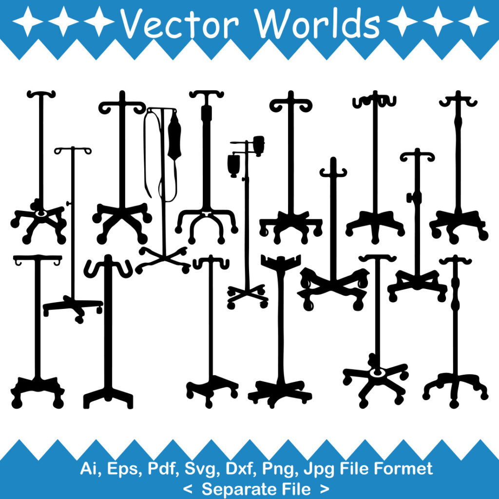 IV Drip Stand SVG Vector Design - MasterBundles