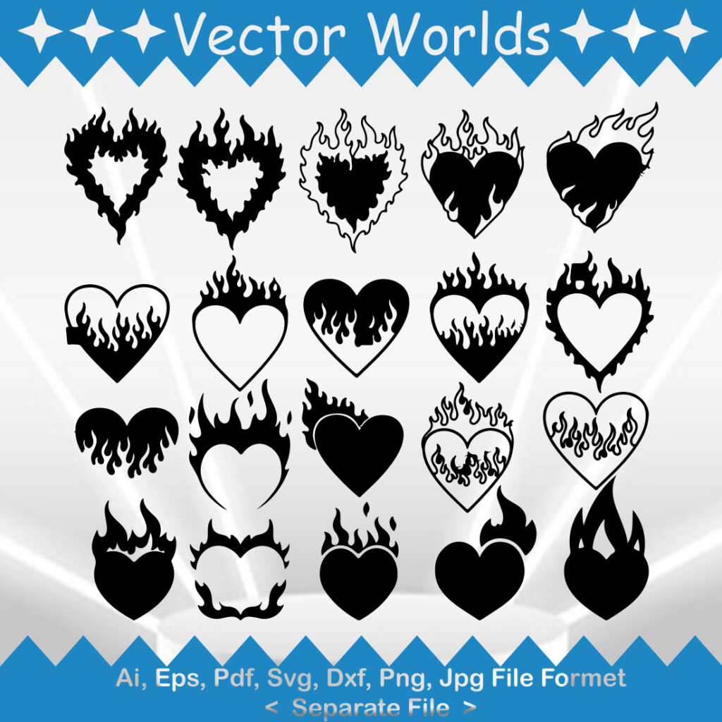 Fire Heart SVG Vector Design - MasterBundles