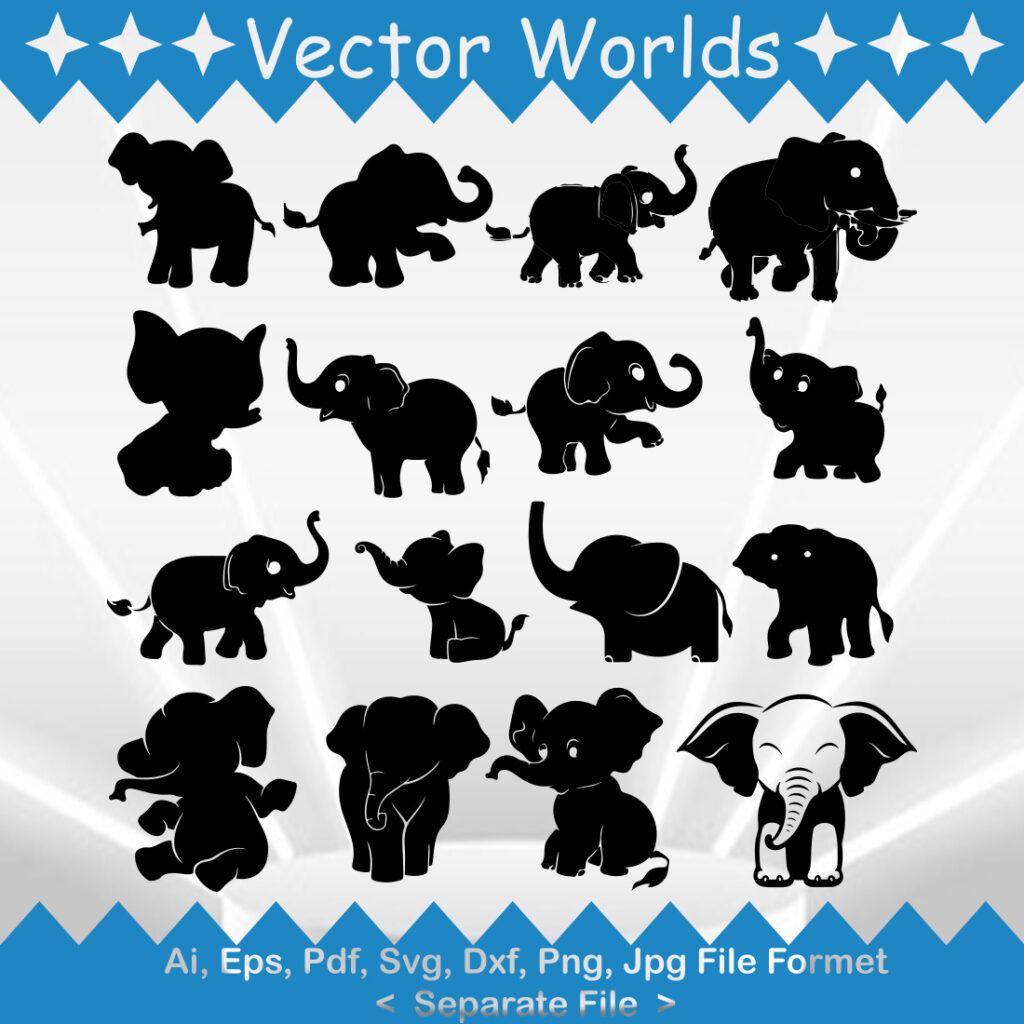 Baby Elephant SVG Vector Design - MasterBundles