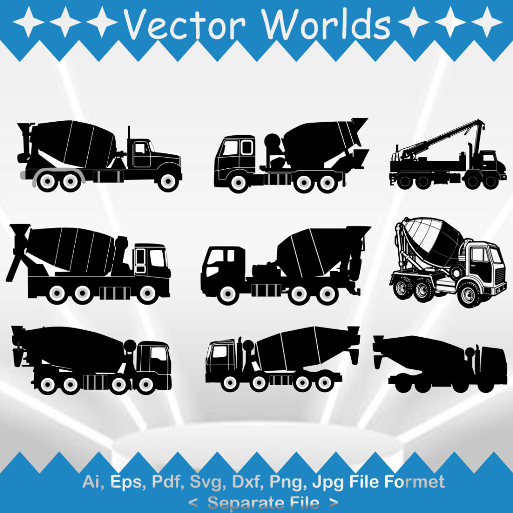 Concrete Pump Truck SVG Vector Design - MasterBundles