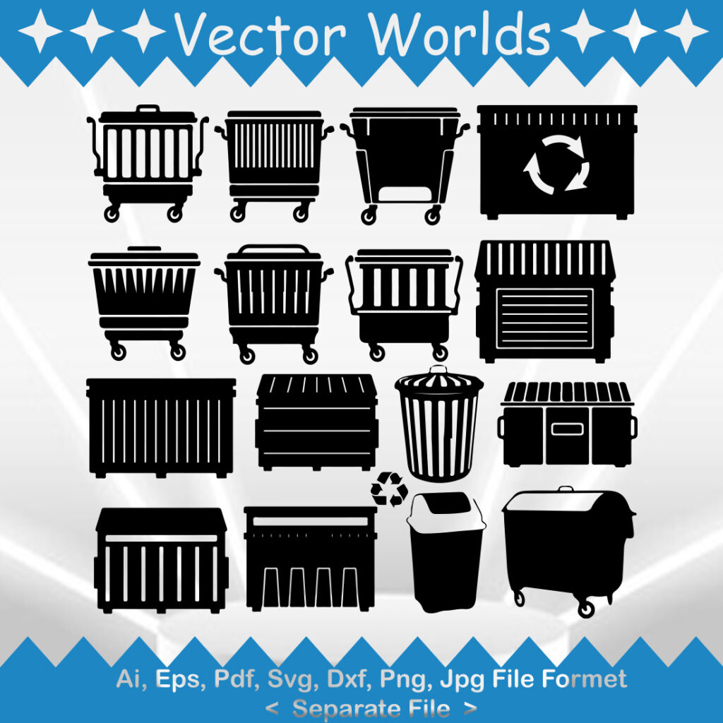 Flat Dumpsters SVG Vector Design - MasterBundles