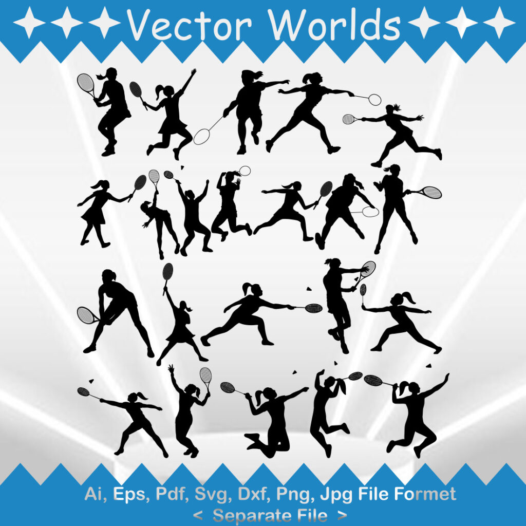 Shuttlecock Woman SVG Vector Design - MasterBundles
