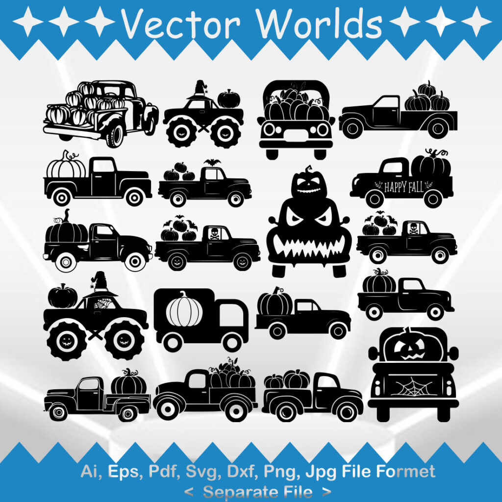 Truck Pumpkin SVG Vector Design - MasterBundles