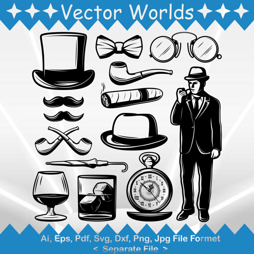 Gentleman Element SVG Vector Design - MasterBundles