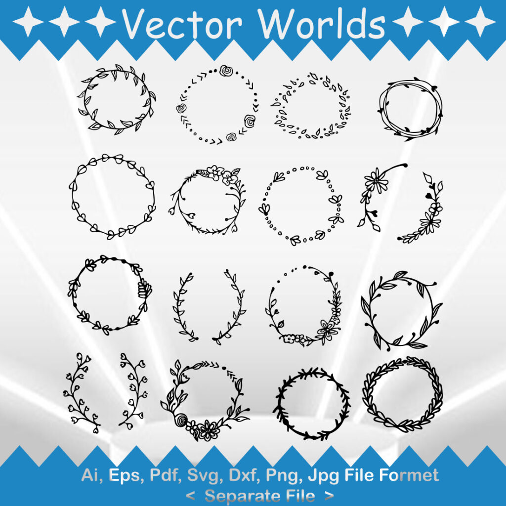 Flower Wreath SVG Vector Design - MasterBundles