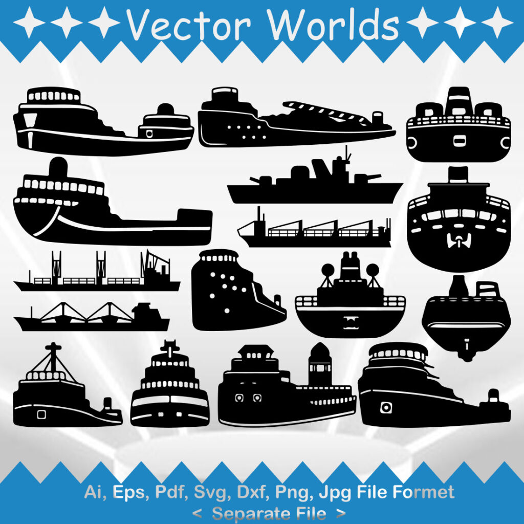Lake Freighter SVG Vector Design - MasterBundles