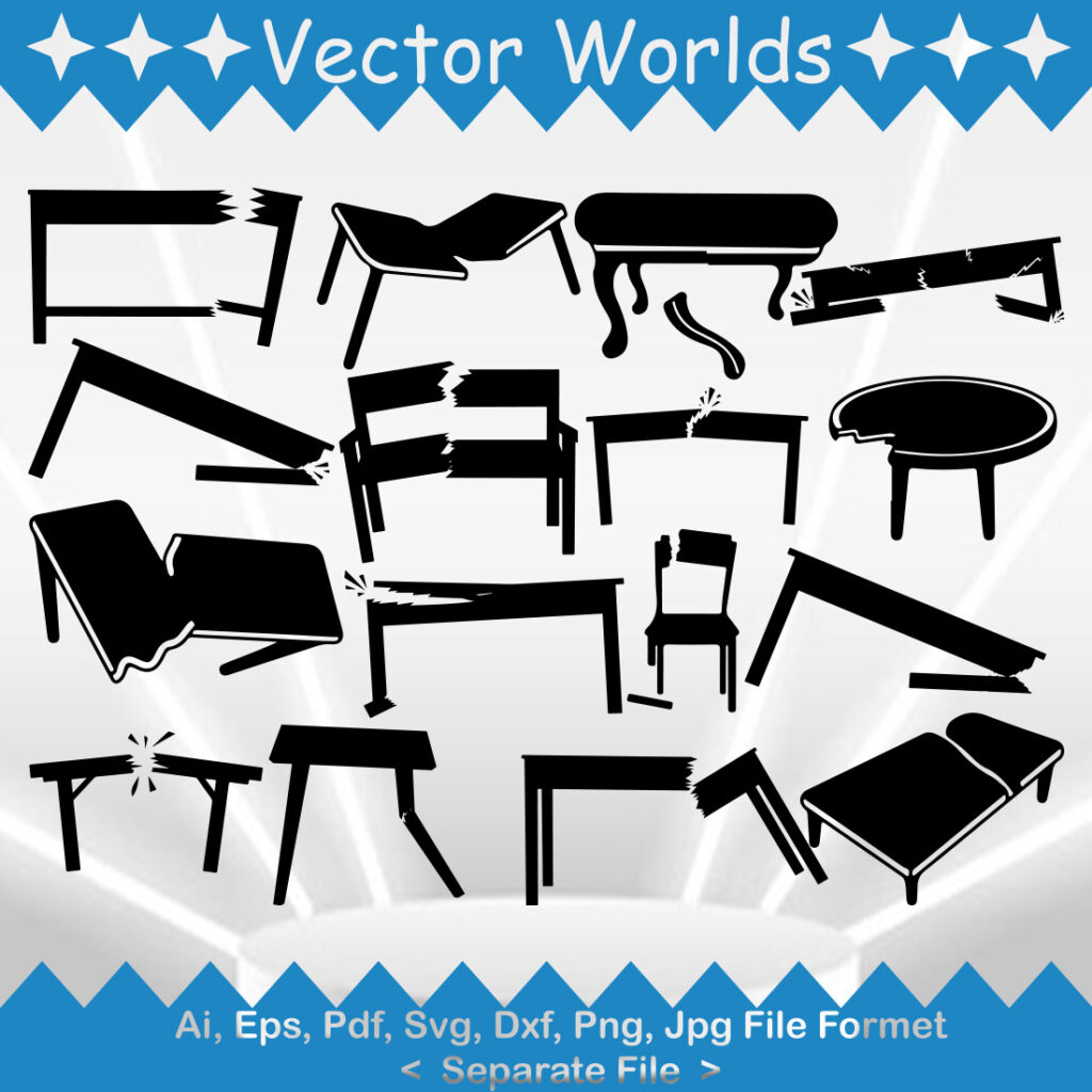 Broken Table SVG Vector Design - MasterBundles