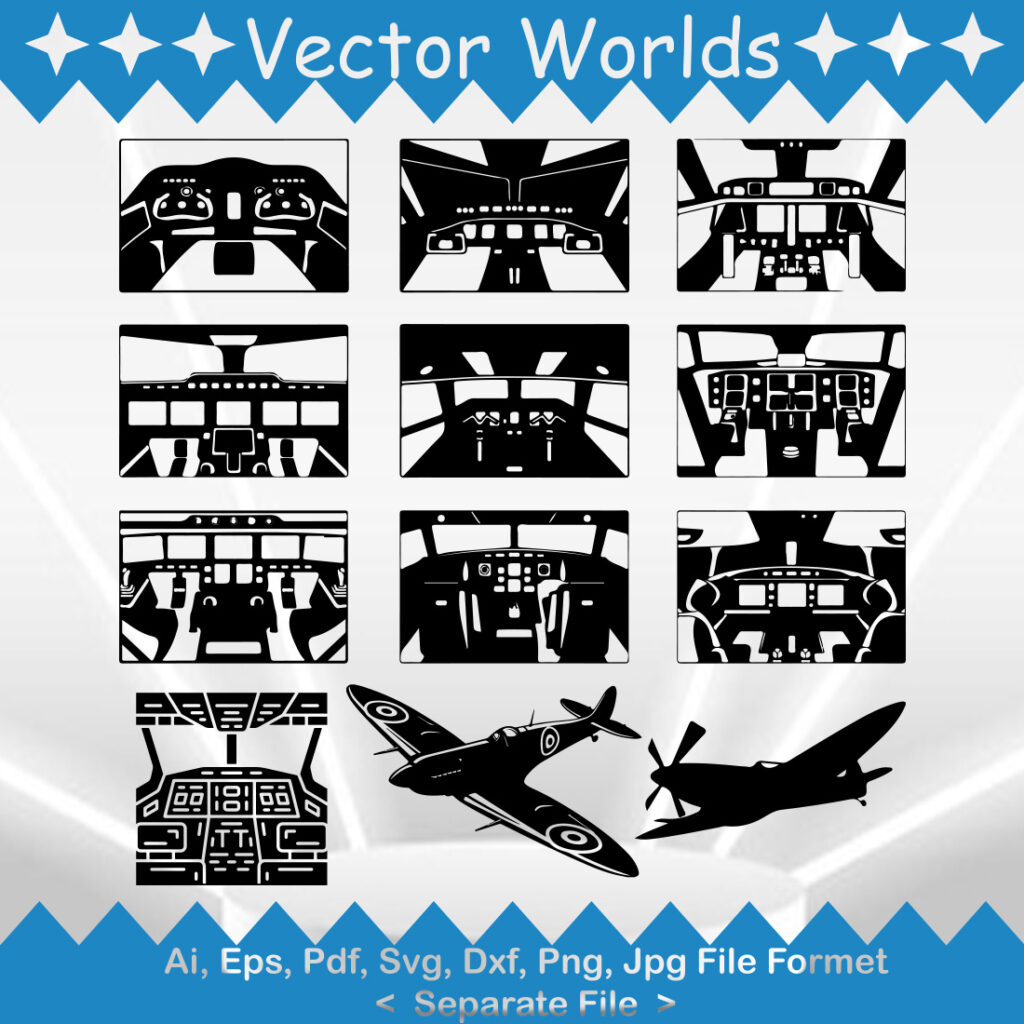 Plane Cockpit SVG Vector Design - MasterBundles