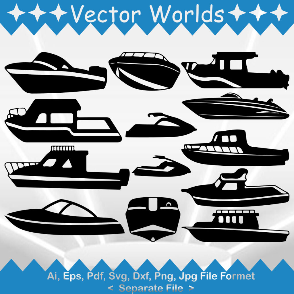 Speed Boat SVG Vector Design - MasterBundles