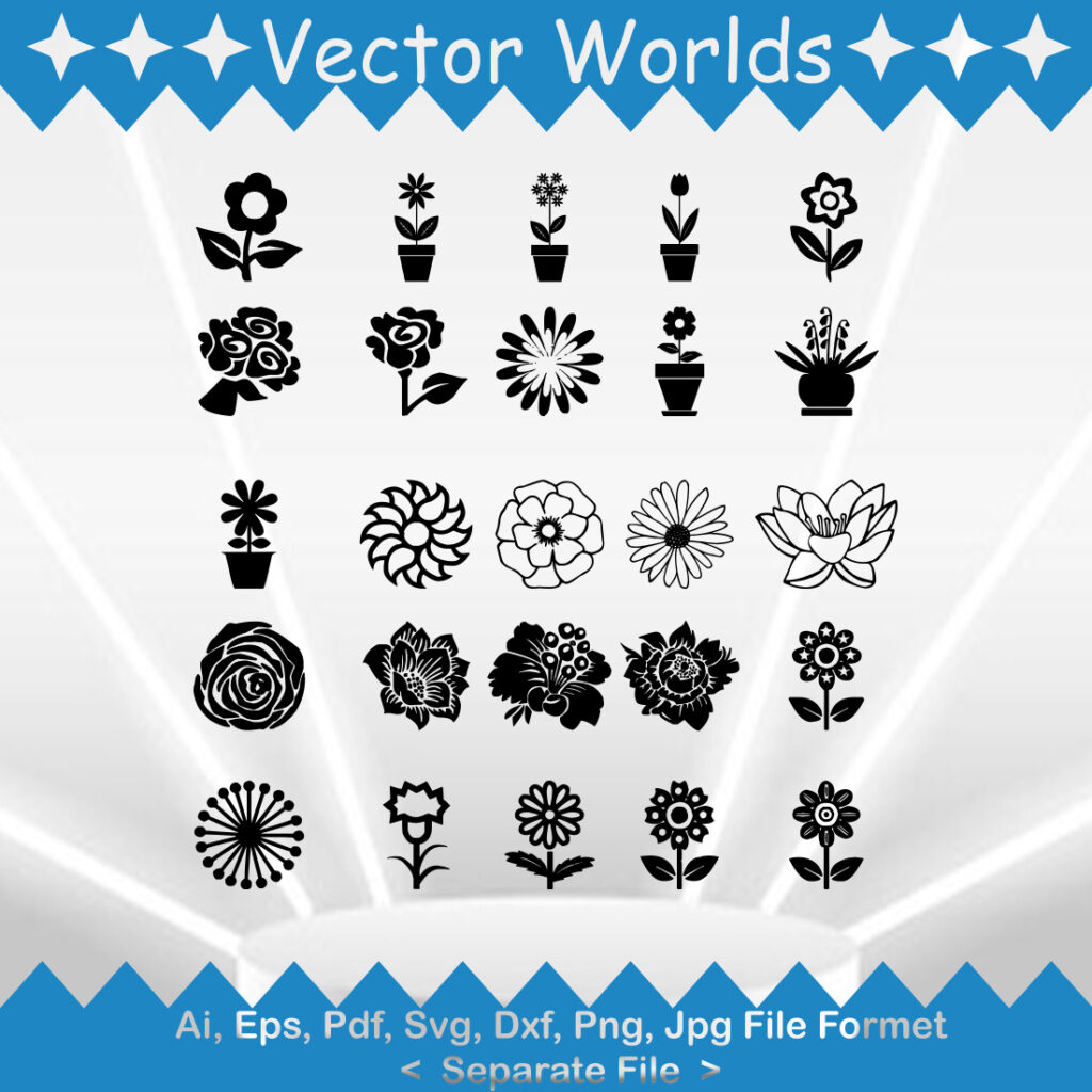 Flower Plants SVG Vector Design - MasterBundles