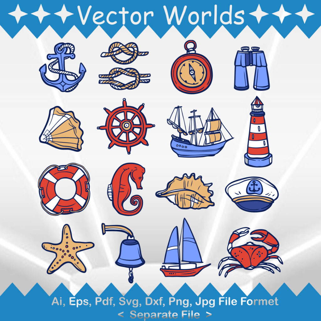 Nautical Icon SVG Vector Design - MasterBundles