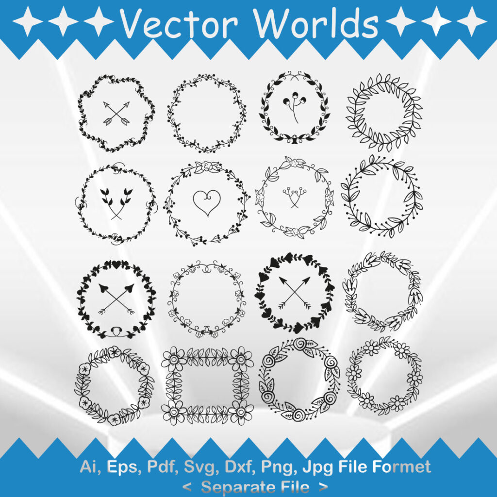 Flower Wreath SVG Vector Design - MasterBundles