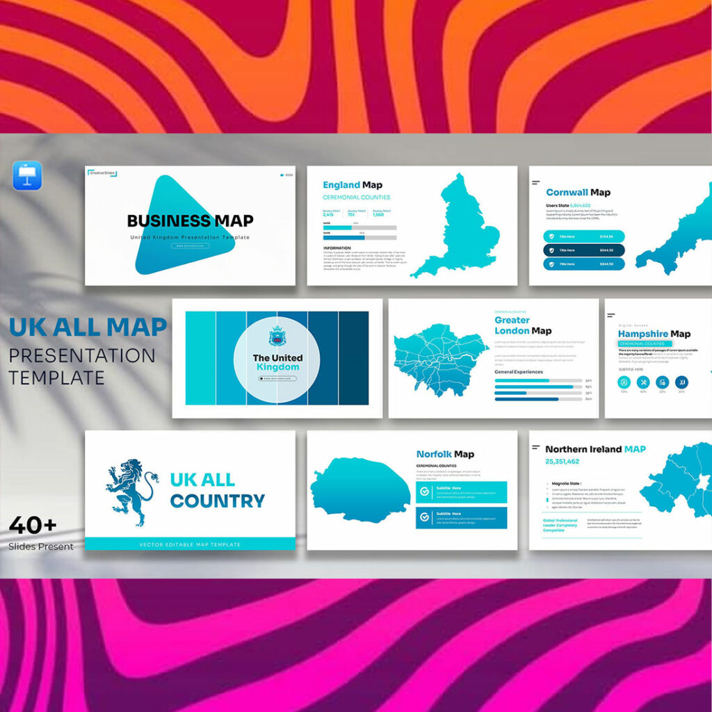 UK Map Keynote Presentation Template - MasterBundles