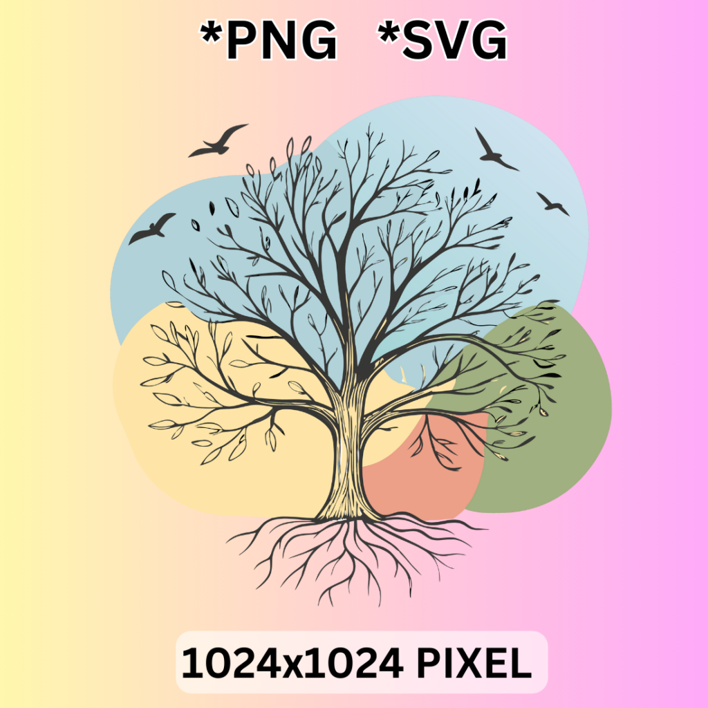 Color Blobs Fall Tree clipart - MasterBundles