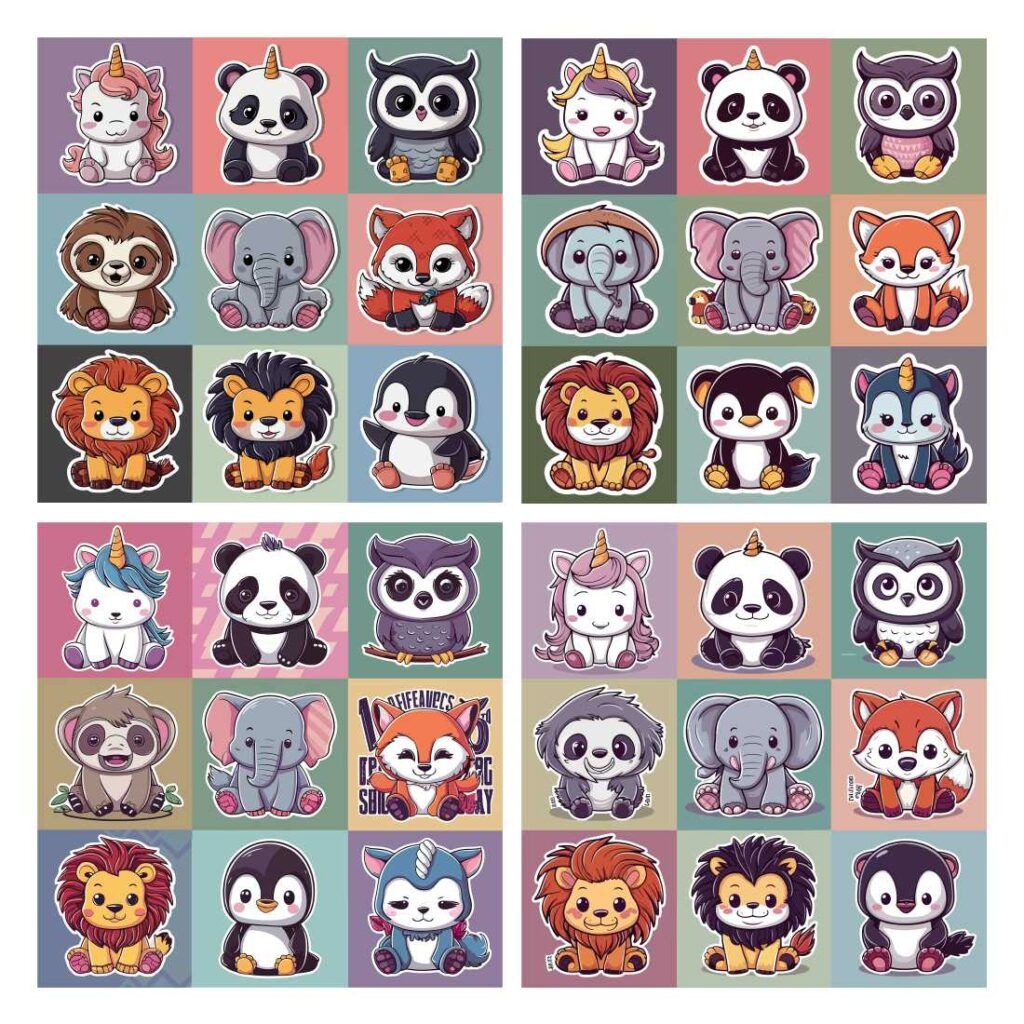 30 Chibi-Style Plush Toy Animals Sticker Pack - Vector Art ...