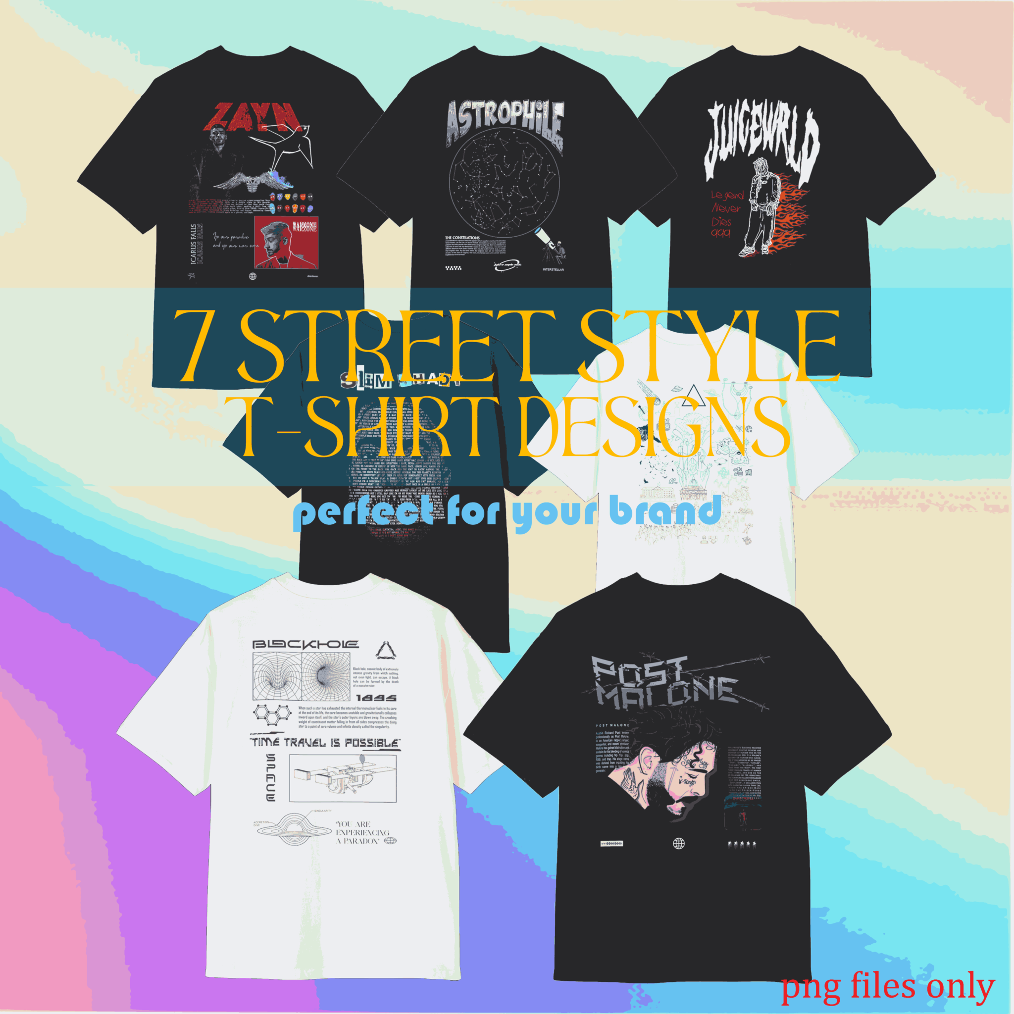 Bundle of 7 Street Style T-shirt Designs - MasterBundles