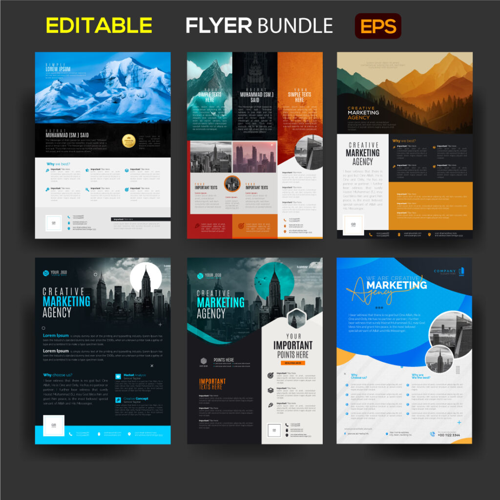 Business flyer template bundle design (full editable) new stylish flyer ...