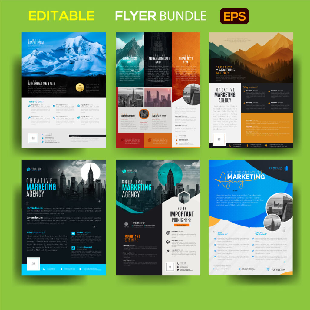 Business flyer template bundle design (full editable) new stylish flyer ...