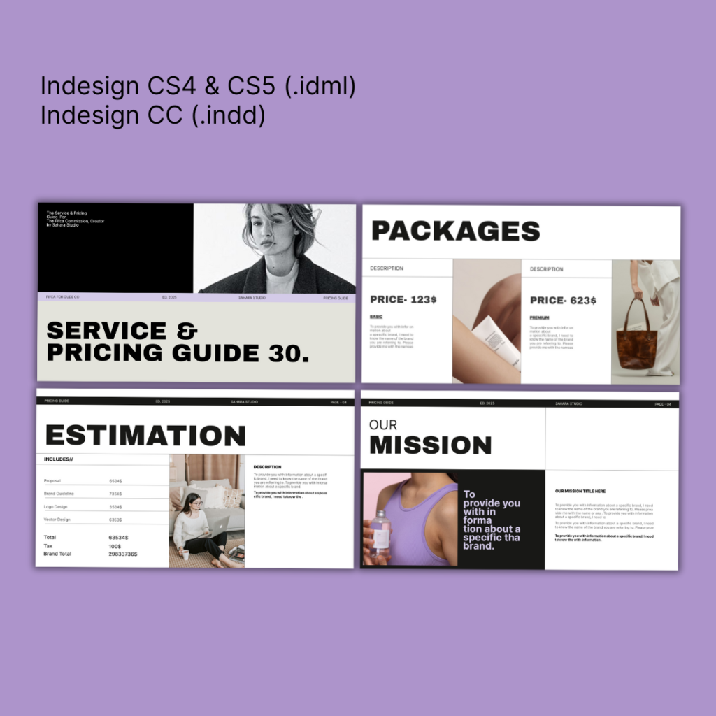 Service Guide/ InDesign Presentation Template - MasterBundles