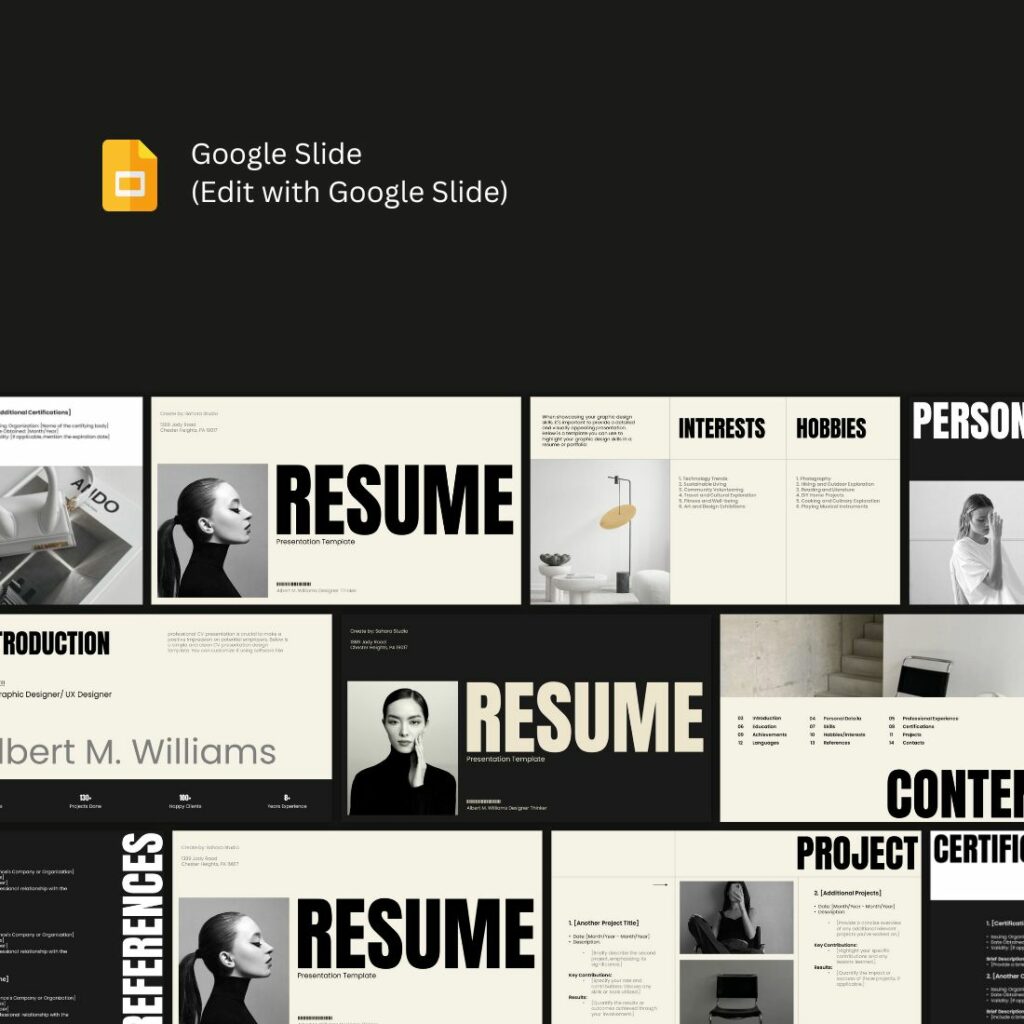 Resume / Google Slides Presentation Template. - MasterBundles