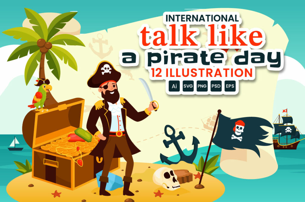 12 International Talk Like A Pirate Day Illustration - MasterBundles